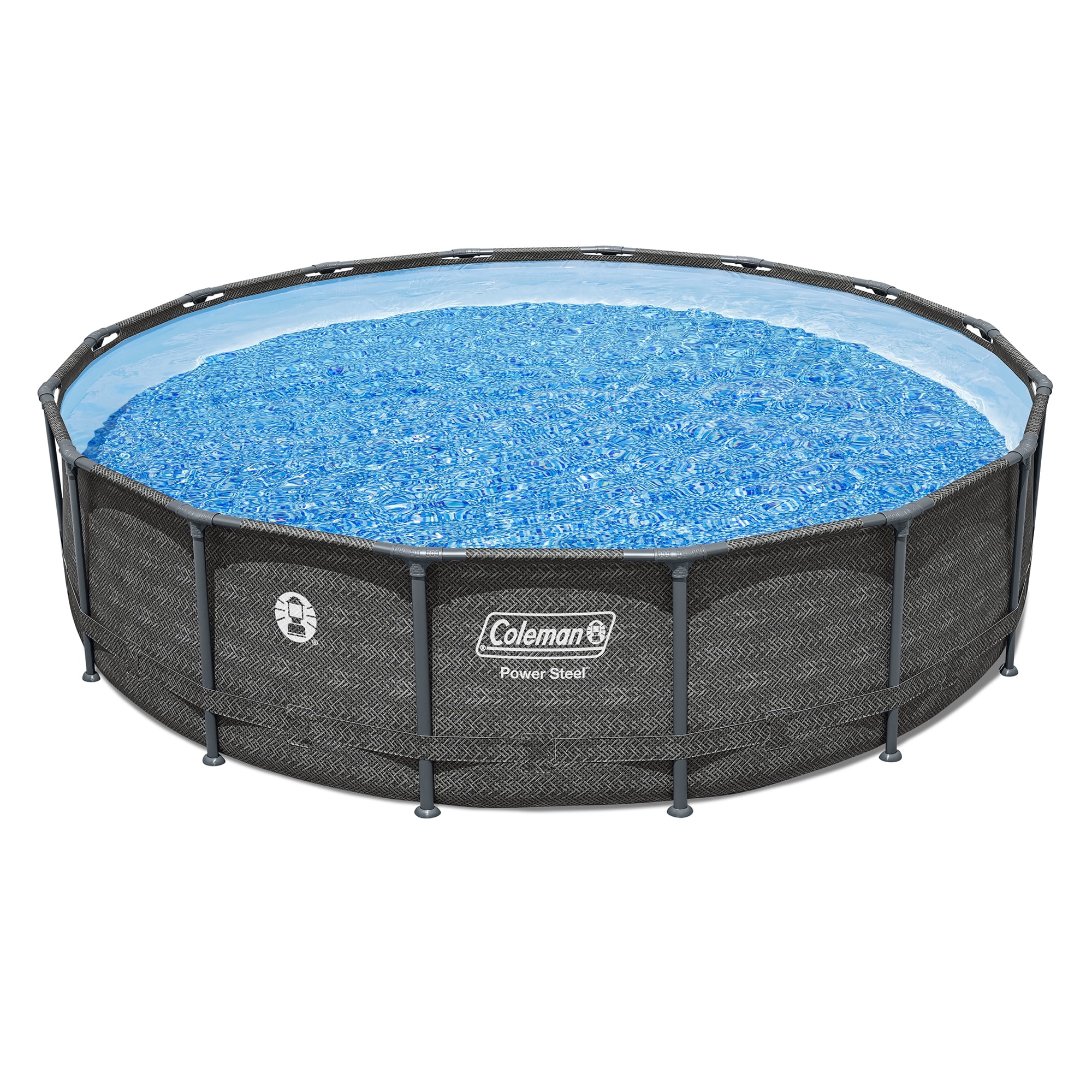 Coleman Power Steel 16 ft. x 42 in. Round Metal Frame Above Ground Pool ...