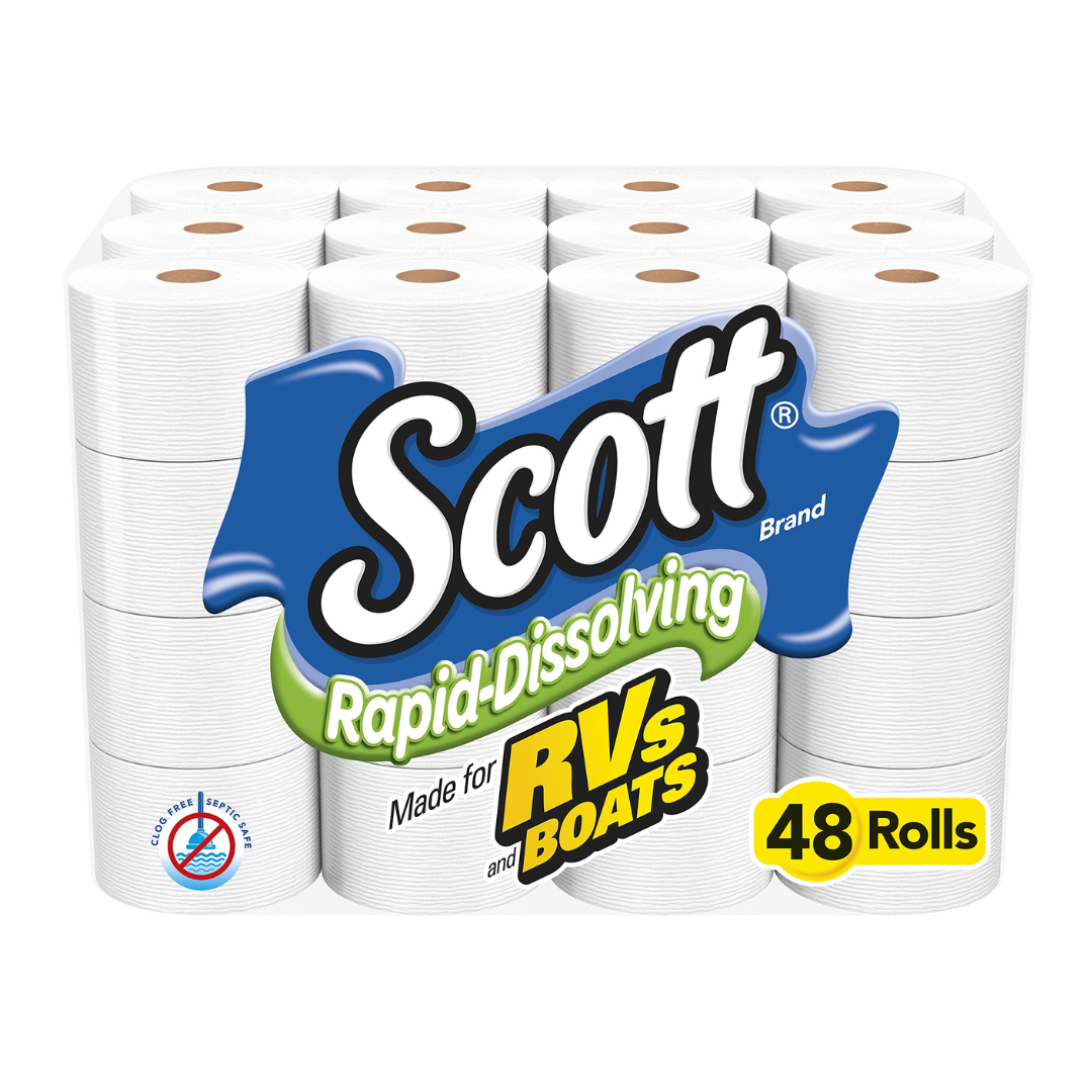 Scott Rapid Dissolving Toilet Paper, 4 Rolls (Pack of 12 ...