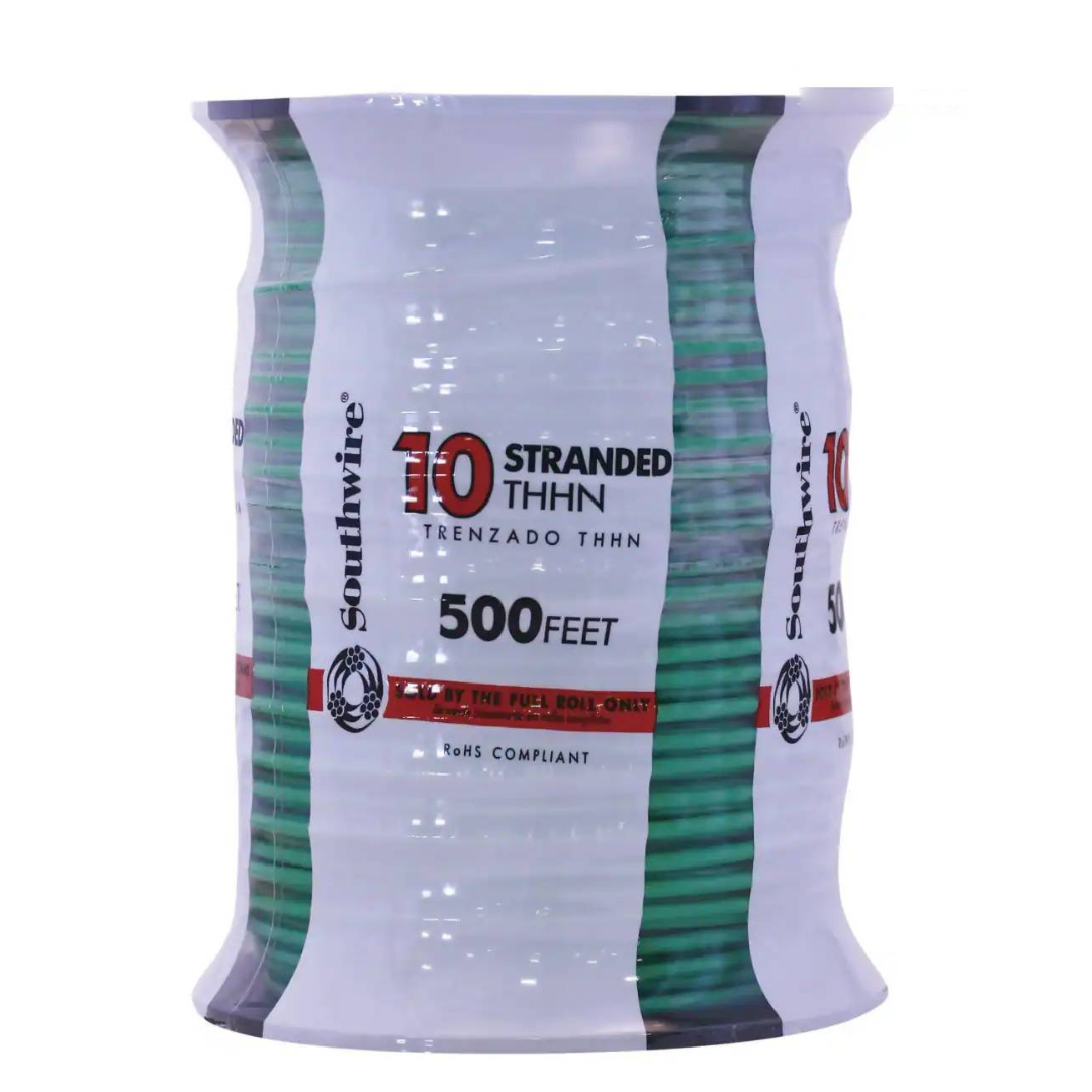 Southwire 500-Feet 10 -AWG Green Stranded Copper THHN wire ( By-the ...