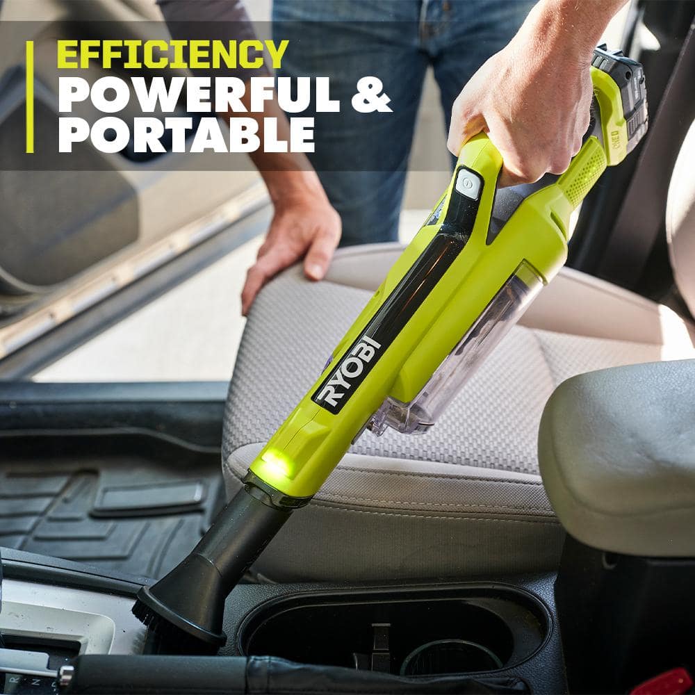 RYOBI ONE+ 18V Cordless Hand Vacuum with Powered Brush (Tool Only ...