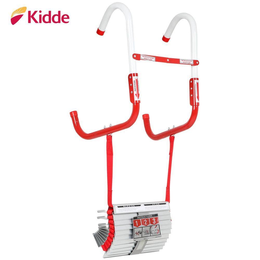 Kidde Fire Escape Ladder, 3-Story, 25 ft. Long, 1,000 lb. Load Capacity ...