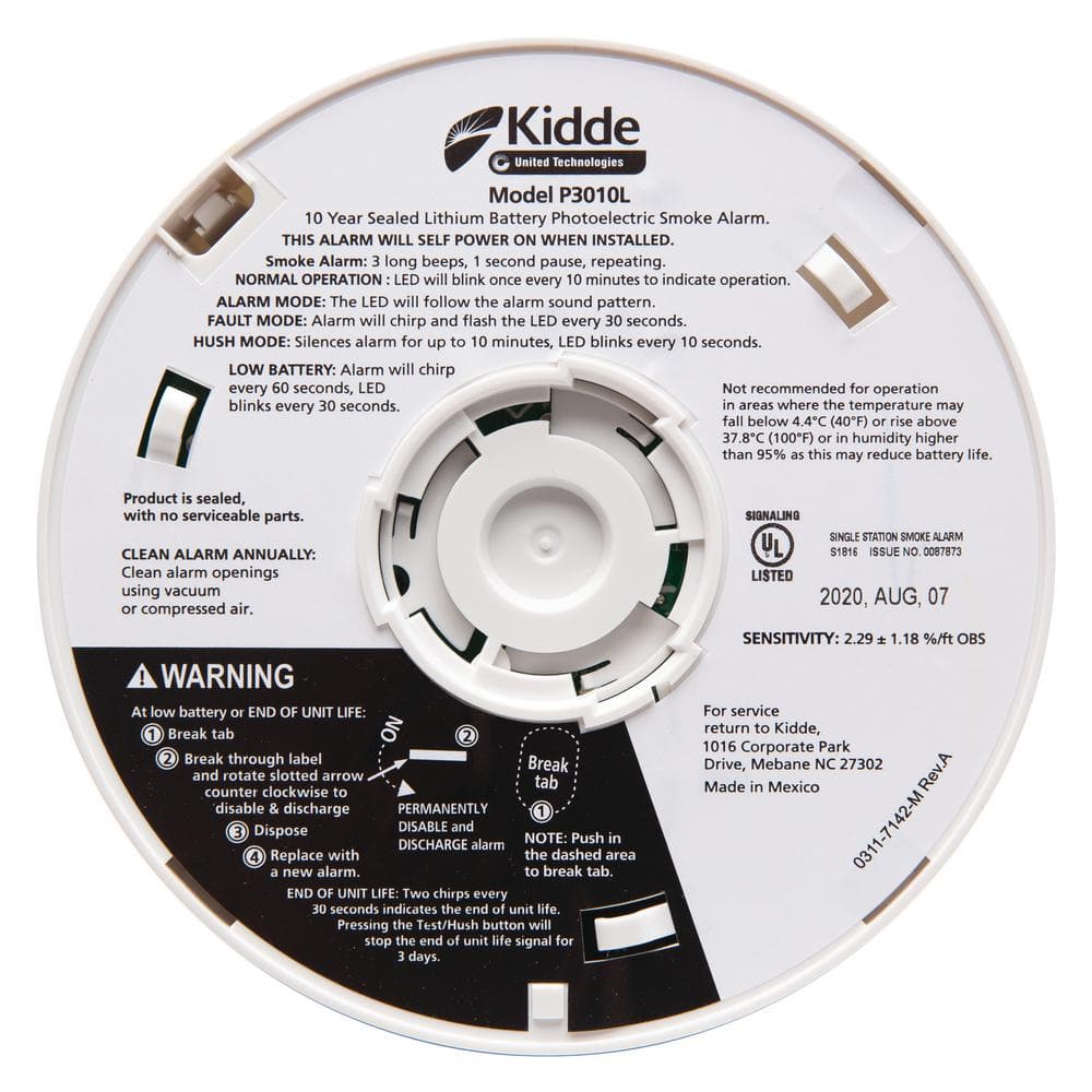 Kidde 10 Year Worry -Free Battery Powered Smoke Detector with ...