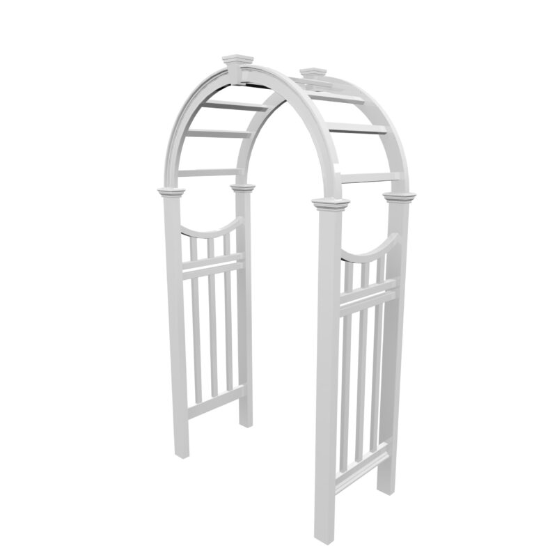 Vita Classic 4.08-ft W x 7.63-ft H Arched White PVC Garden Arbor ...