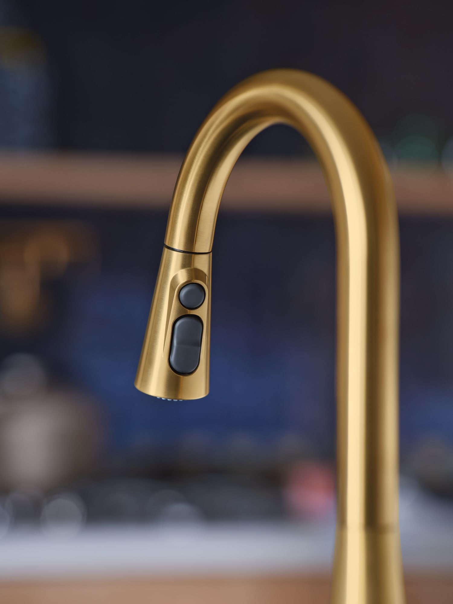 Moen Maureen Brushed Gold Single Handle Deck-mount Pull-down Kitchen ...