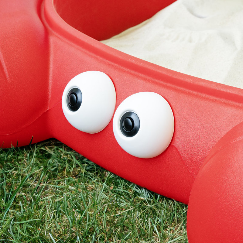 Step2 Crabbie Sandbox Plastic Toddler Outdoor Sand Box with Cover ...