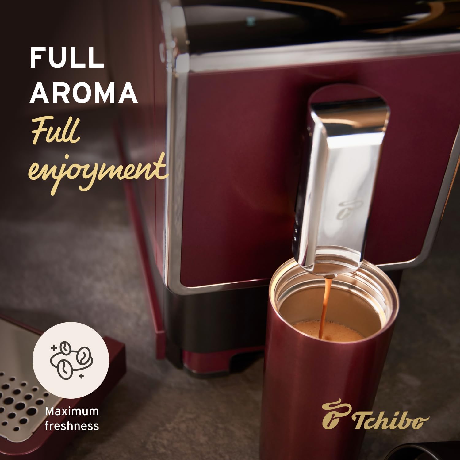 Tchibo Automatic Espresso & Coffee Machine with Built-in Grinder, No ...