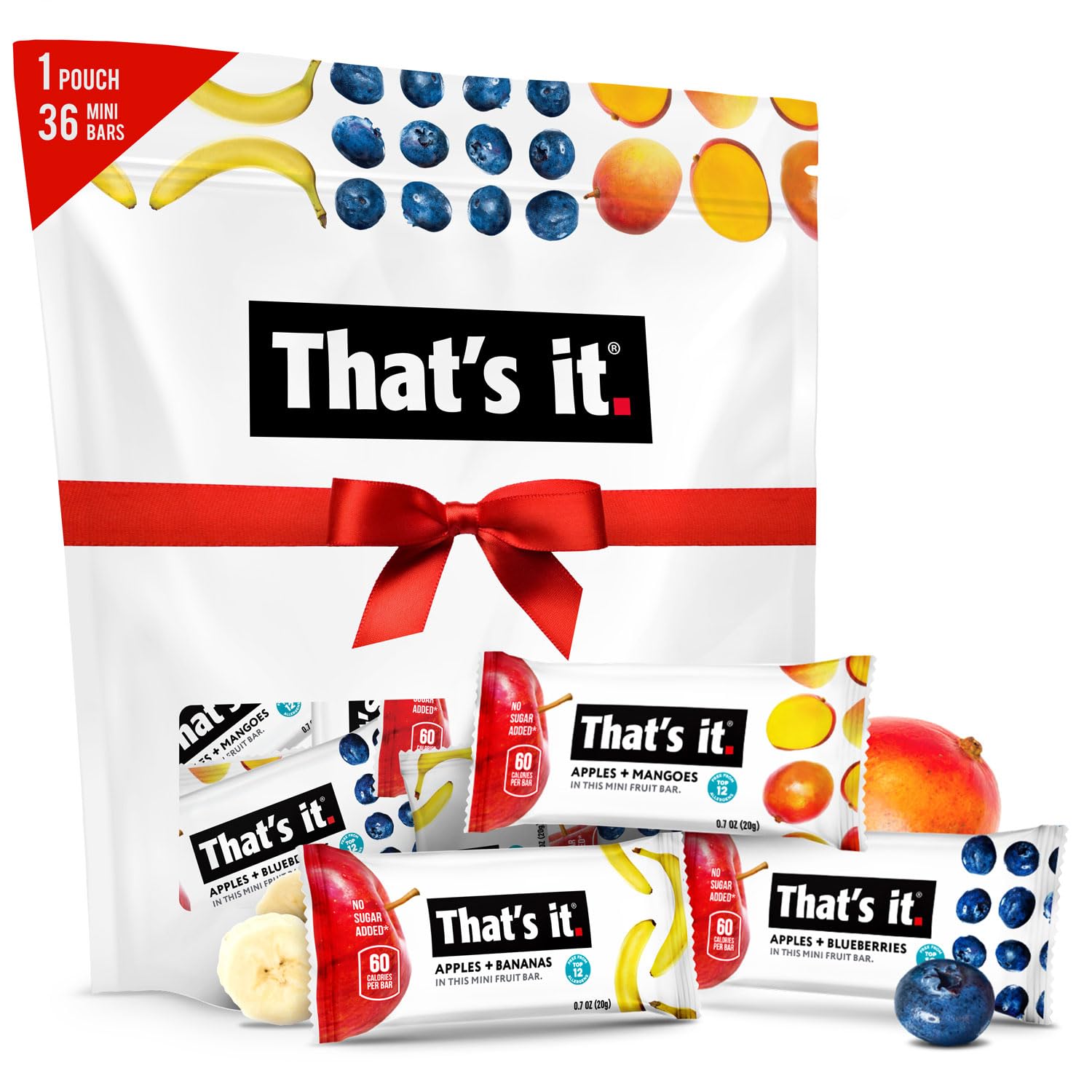 That's it. Mini Fruit Bars Gift Pouch (Variety 36 Count) No Sugar Added ...
