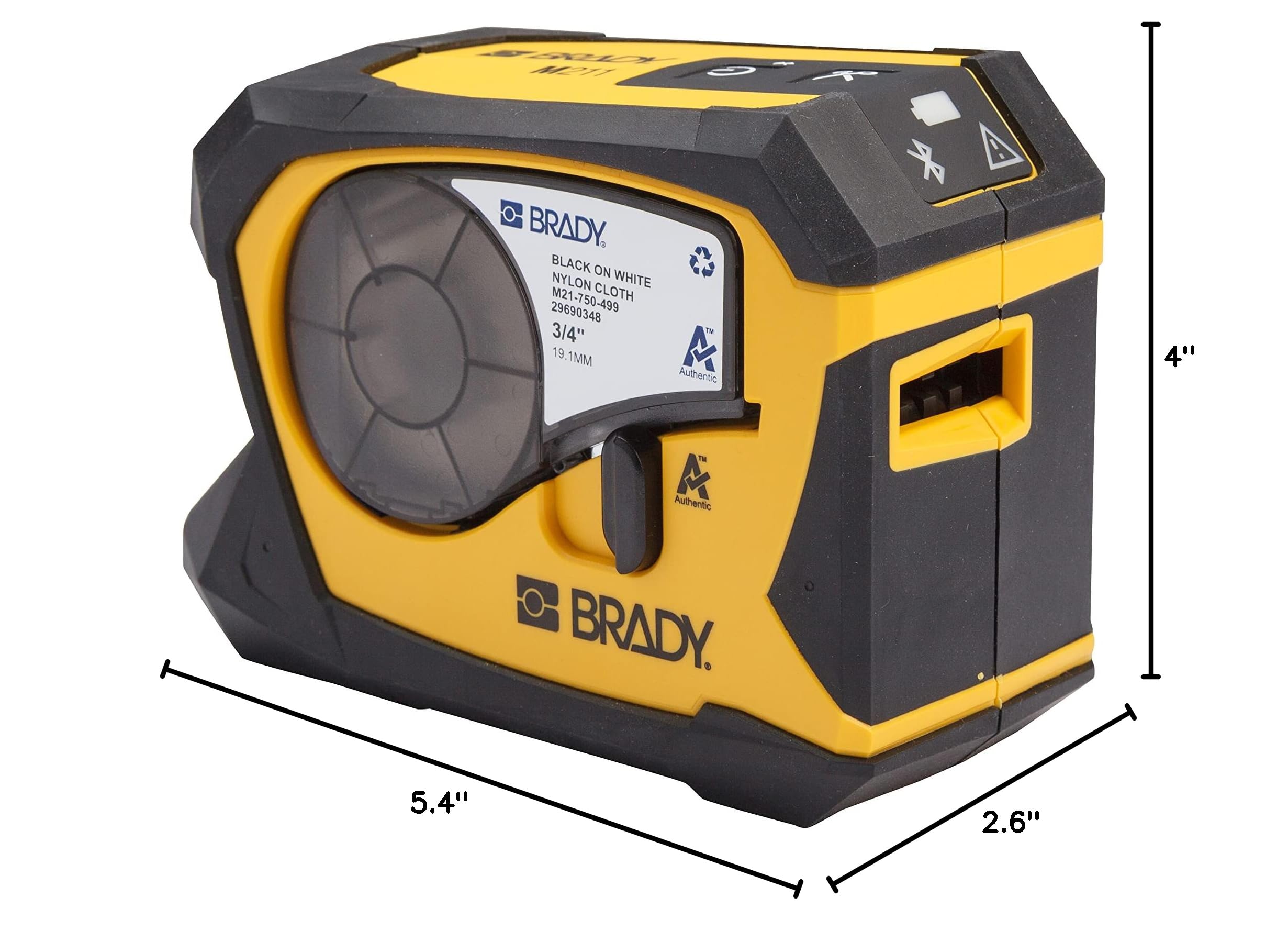 Brady M211 Portable Bluetooth Monochrome Label Printer, Yellow/Black ...