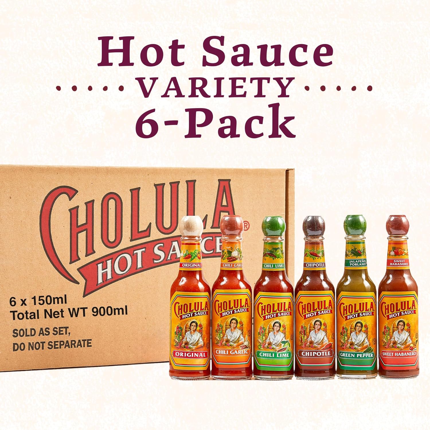 Cholula Hot Sauce Variety Pack, Product of Mexico, Gift Set Includes ...