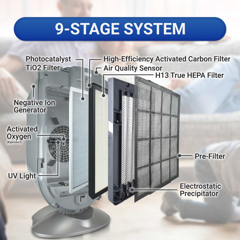 Advanced Pure Air Air Shield Air Purifier with HEPA Filter ...