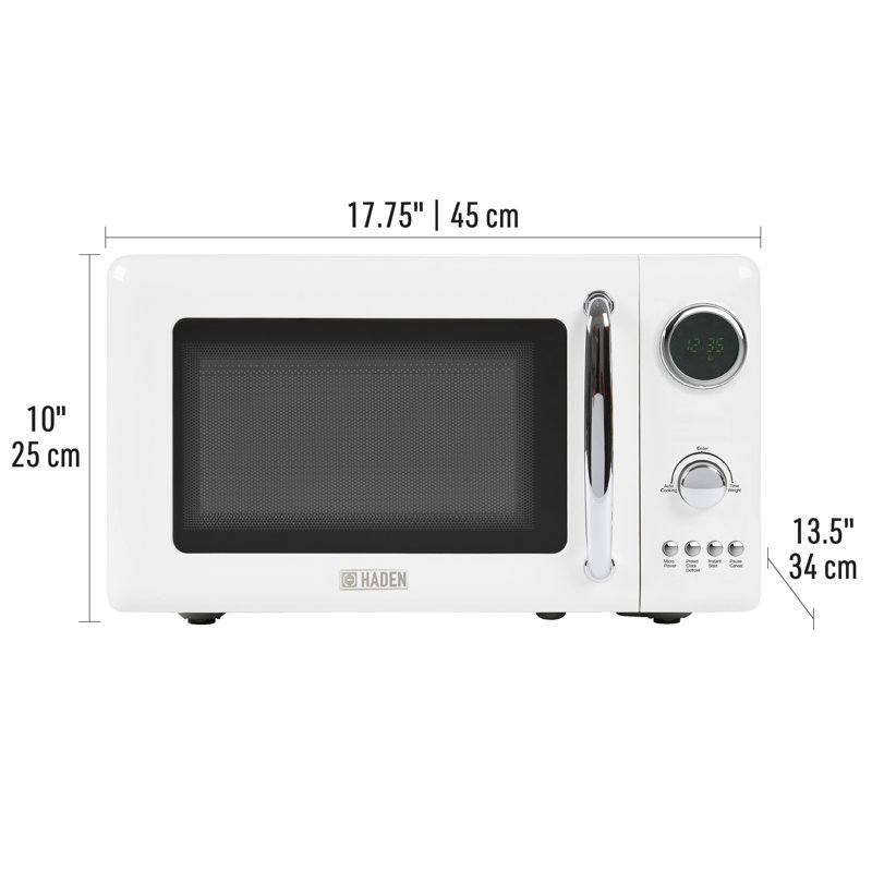 HADEN .7 Cubic Foot Countertop Microwave, Ivory - MartDiscover.com