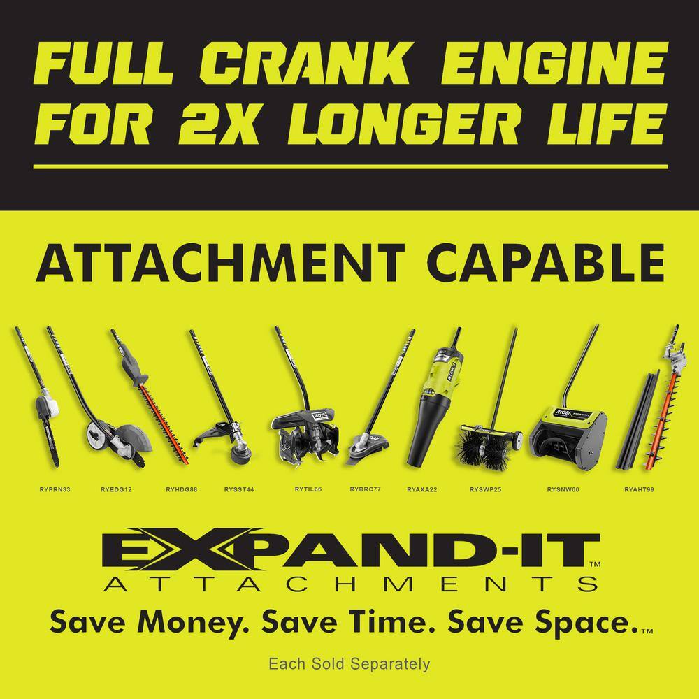 RYOBI 25 cc 2-Stroke Attachment Capable Full Crank Straight Gas Shaft ...