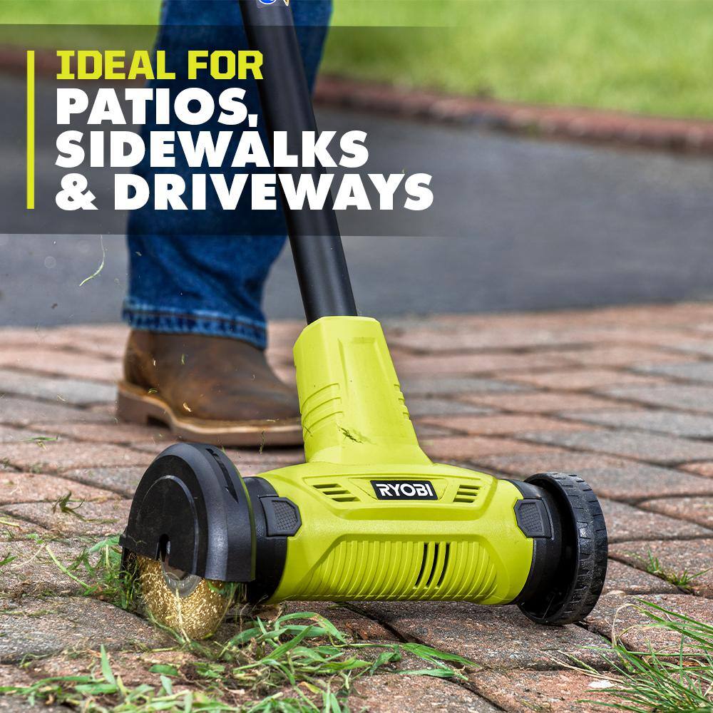RYOBI ONE+ 18V Patio Cleaner with Wire Brush Edger (Tool Only) P2905BTL ...