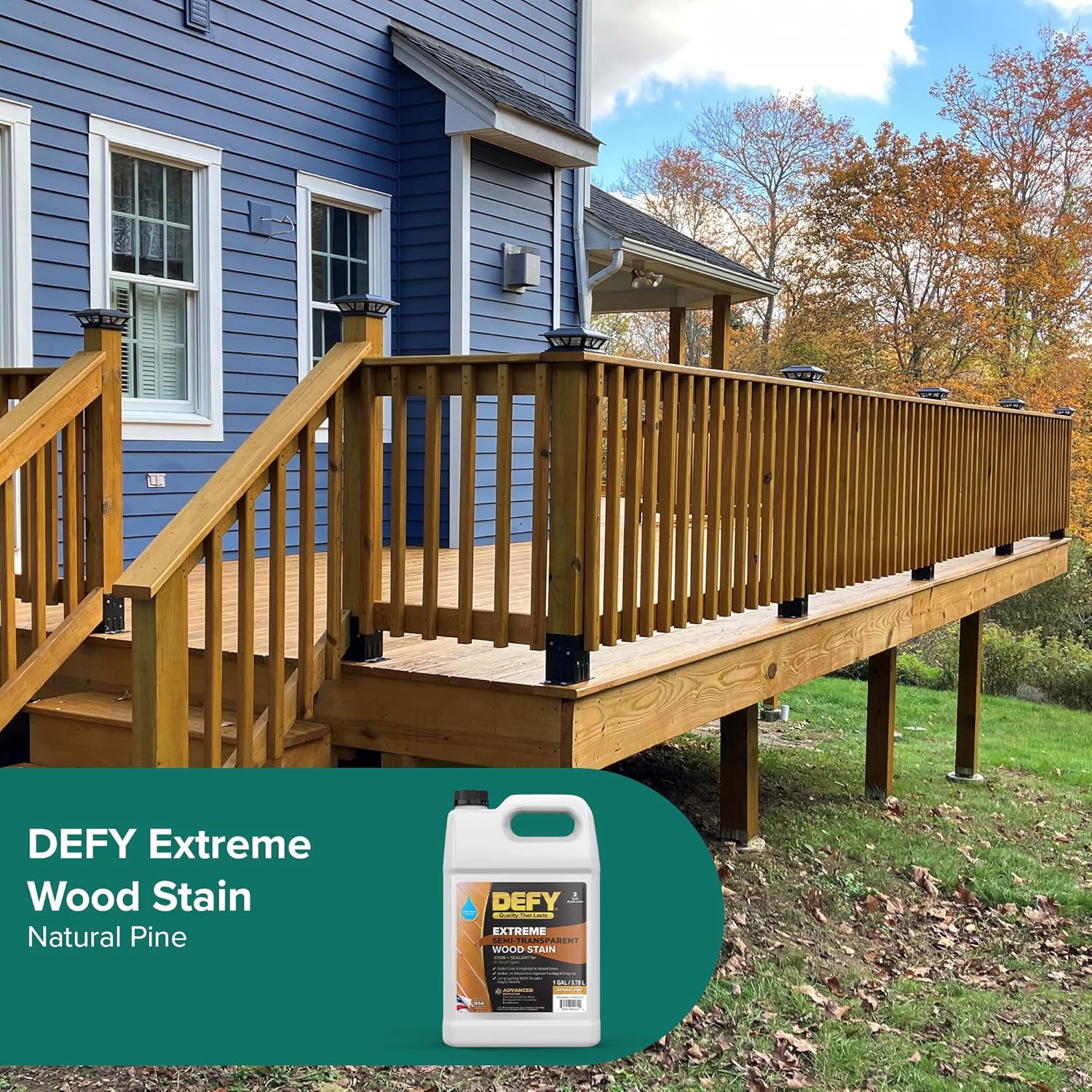 DEFY Extreme Wood Stain and Sealer in One - 5 Gallon Semi-Transparent ...