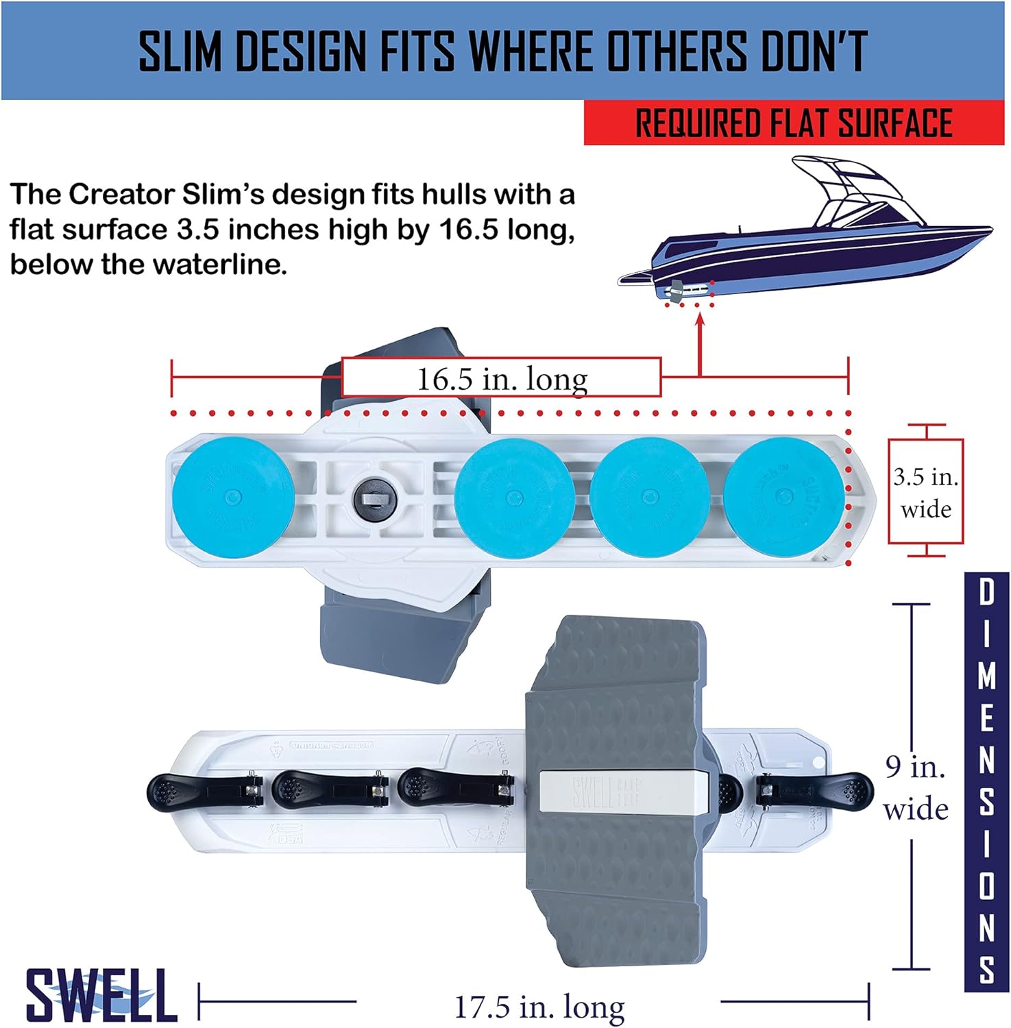 SWELL Wakesurf Creator Slim H3X - Original Slim Wake Shaper - Rotating ...
