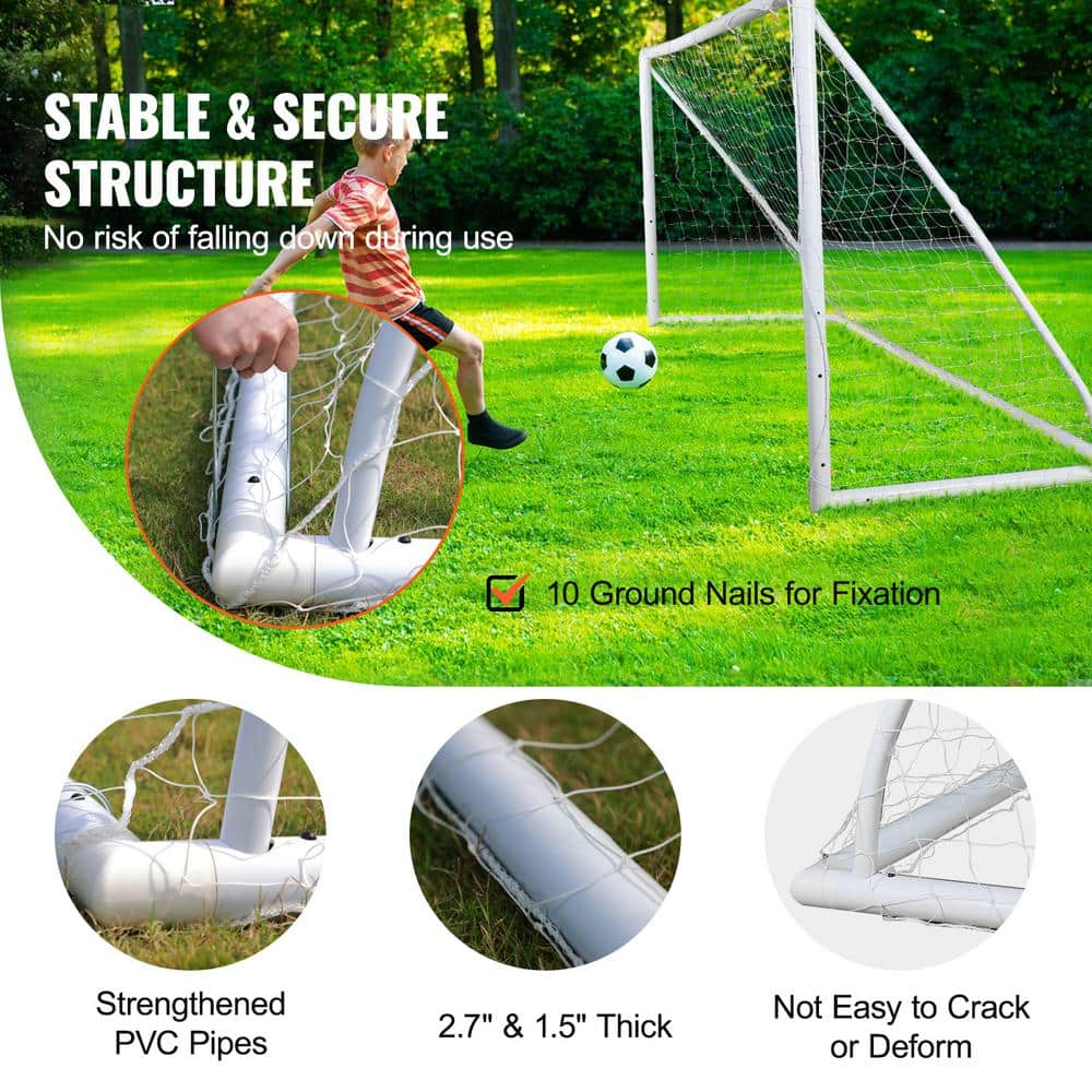 SKYSHALO Portable Soccer Goal, 12 x 6 ft. Soccer Net, Adults Kids ...
