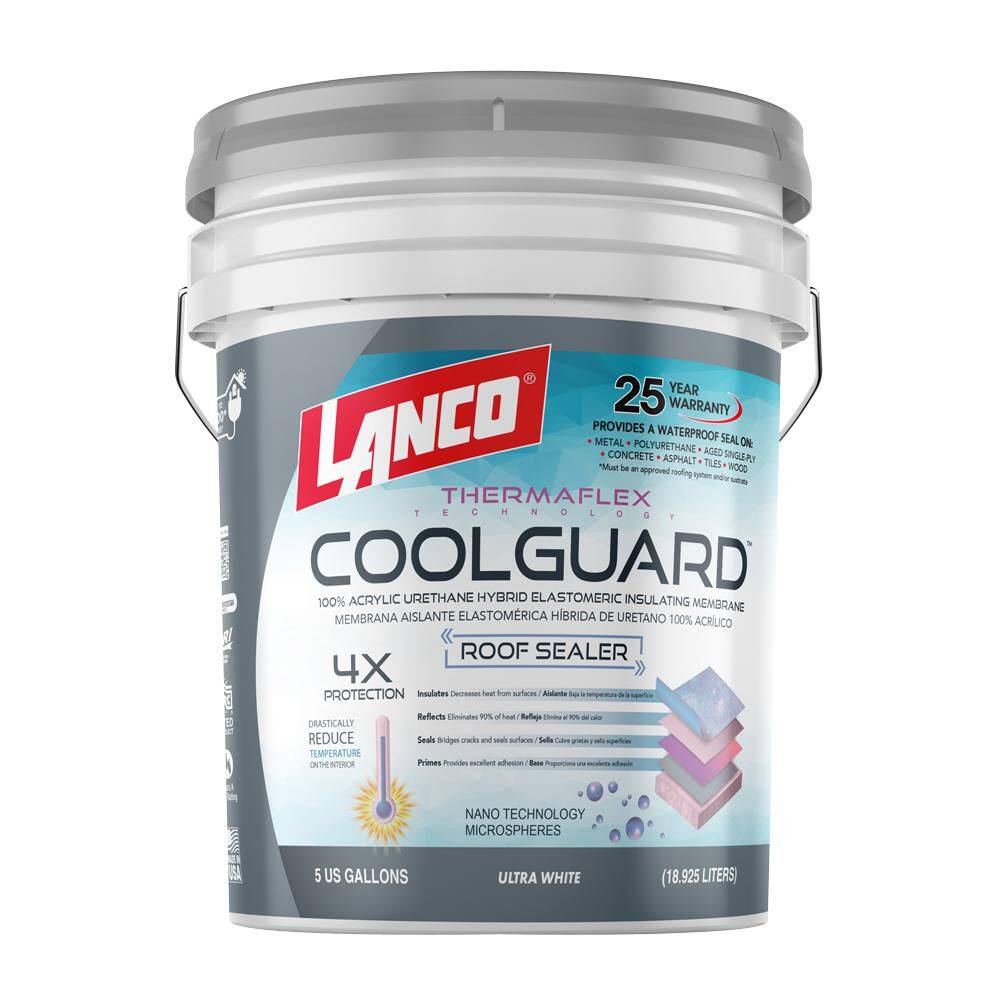 Lanco Coolguard 5 Gal. Insulating Elastomeric White Roof Sealer RC3700 ...