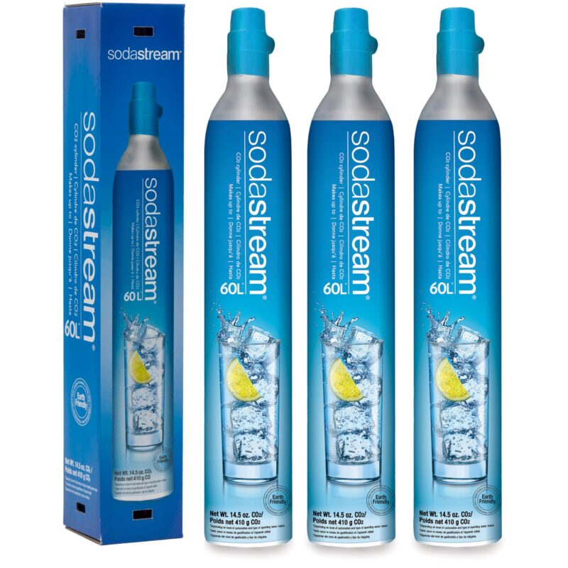 SodaStream CO2 Gas Carbonation Bundle - 3 Cylinders - Blue Screw-in ...