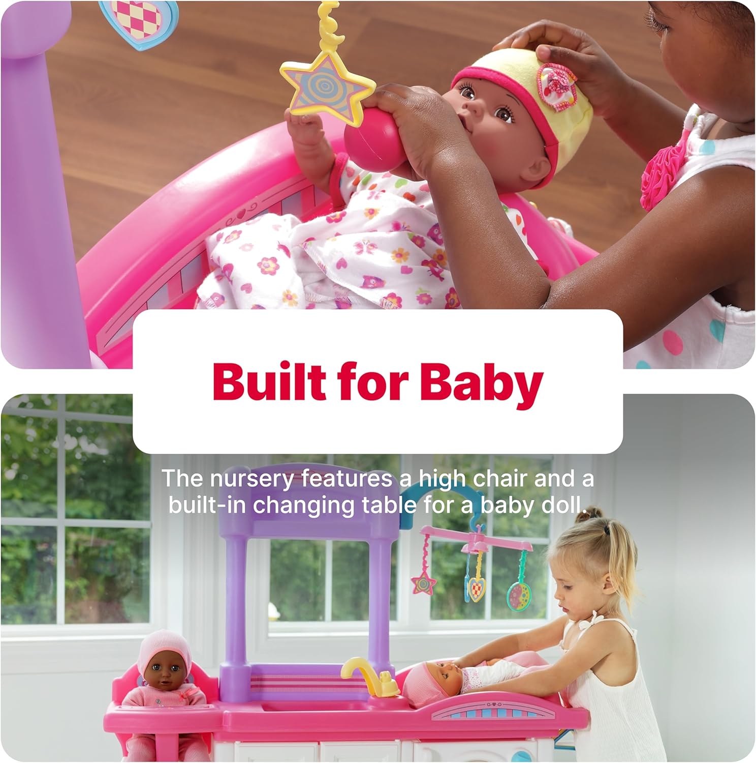 Step2 Love & Care Deluxe Baby Doll Nursery Playset for Kids, Compact ...