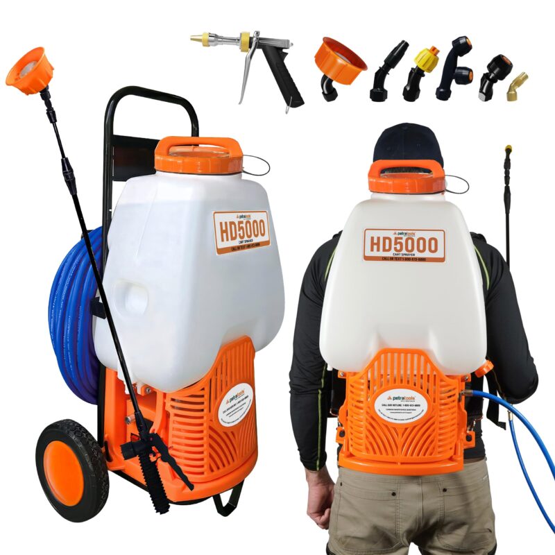 PetraTools Powered Backpack Sprayer with Custom Fitted Cart and 100 ...