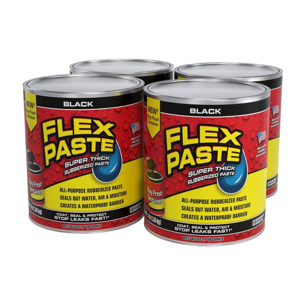 FLEX SEAL FAMILY OF PRODUCTS Flex Paste Net Wt 3 lb. Black All Purpose ...