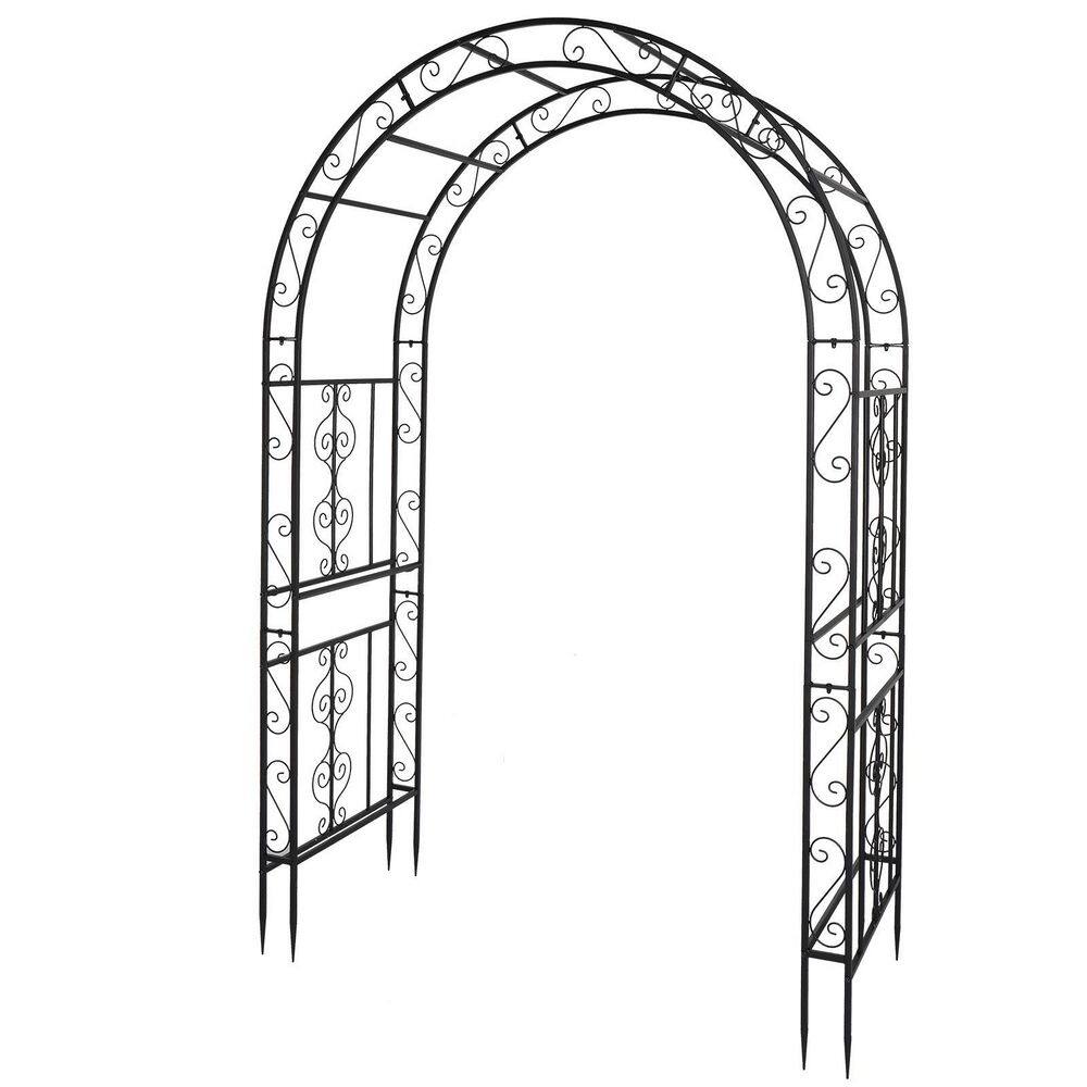 Karl home 84 in. x 59 in. Iron Garden Arbor - MartDiscover.com
