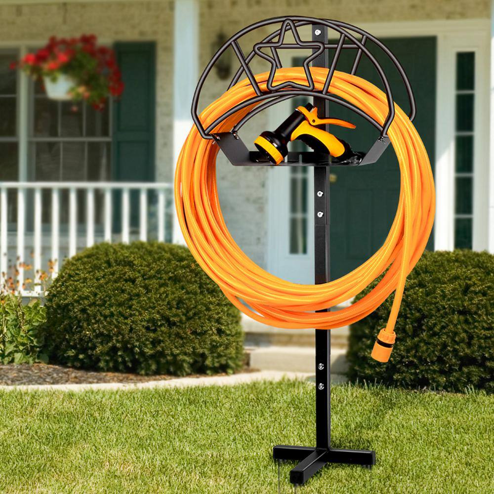 WaLensee Garden Hose Stand Steel Hose Storage Freestanding Garden Hose ...