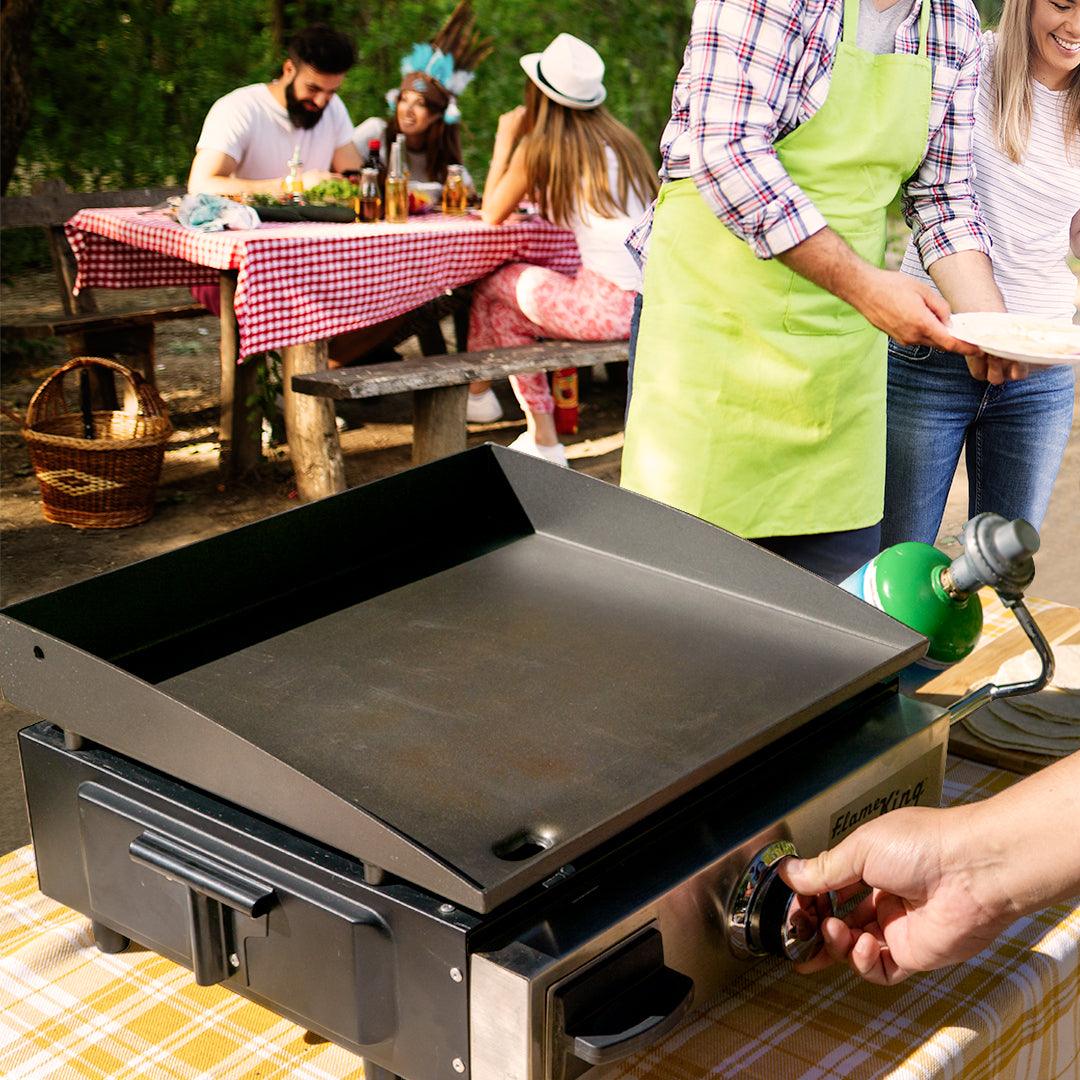 Flame King Flat Top Portable Propane Cast Iron Grill Griddle ...