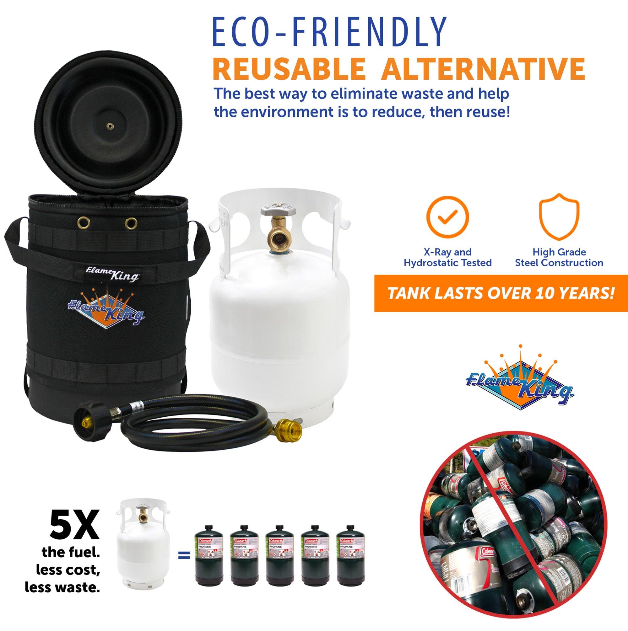 Flame King Propane Gas Hauler Kit 5lb Propane Tank, Adapter Hose and ...