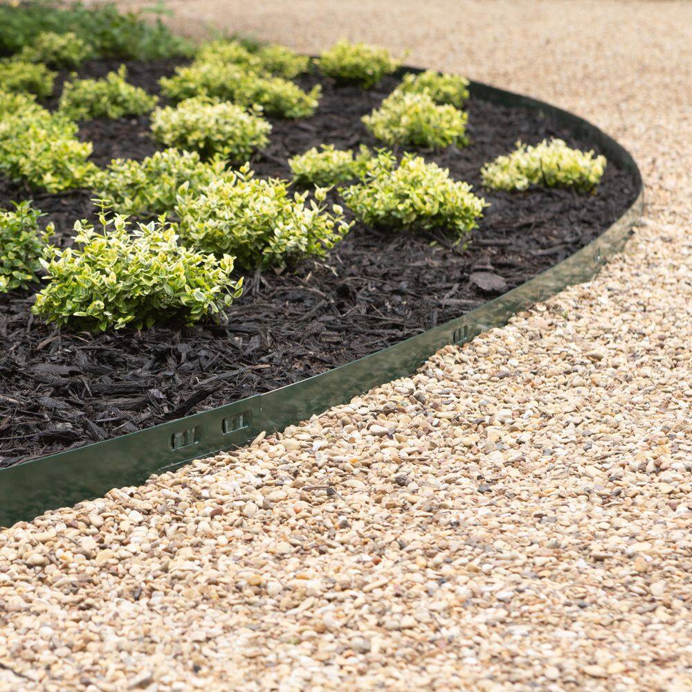 Colmet 8 ft. x 14-Gauge x 4 in. Green Steel Landscape Edging (5-Pack ...