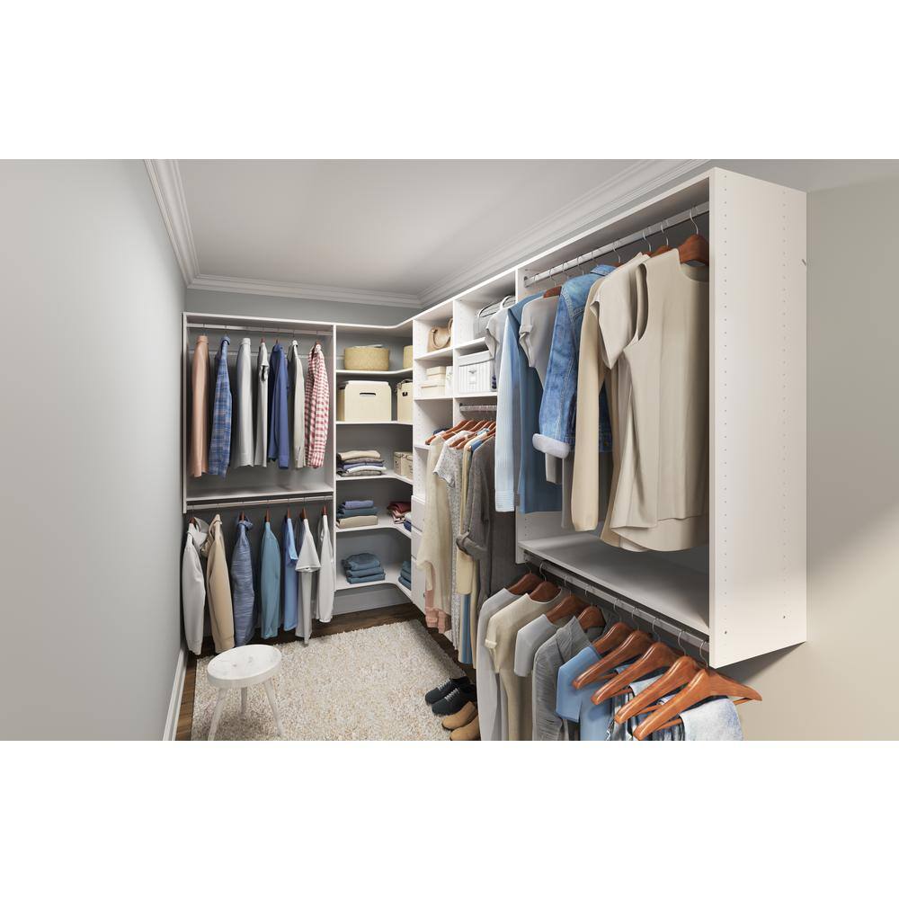 Closet Evolution Essential Plus 60 in. W – 96 in. W White Wood Closet ...