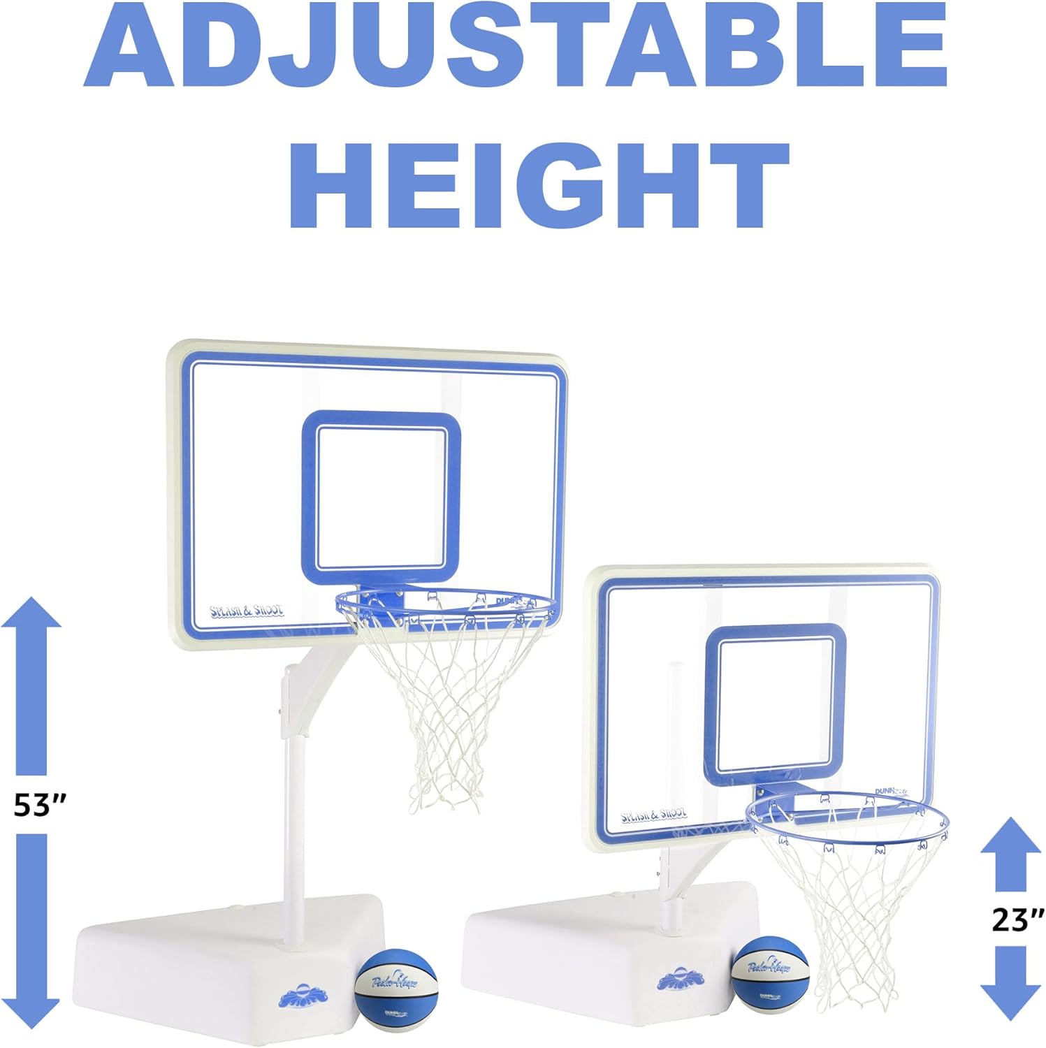 Dunn-Rite Splash & Shoot Clear Outdoor Adjustable Height Swimming Pool ...