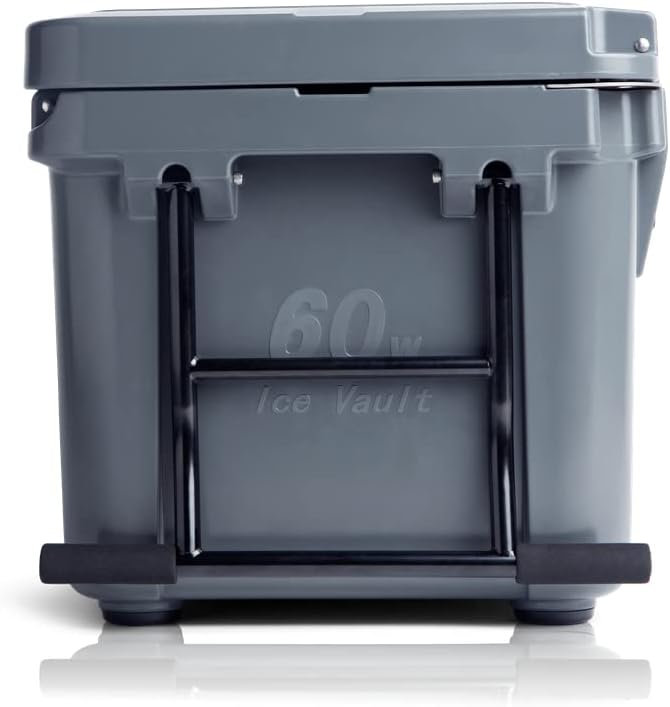 Blue Coolers Ice Vault – 60 Quart Roto-Molded Ice Cooler, Charcoal Gray ...