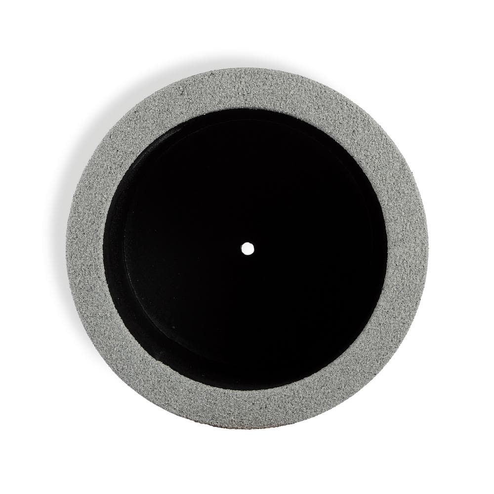 PolyStone Planters Baja Round 23 in. x 19 in. Gray Granite Composite ...