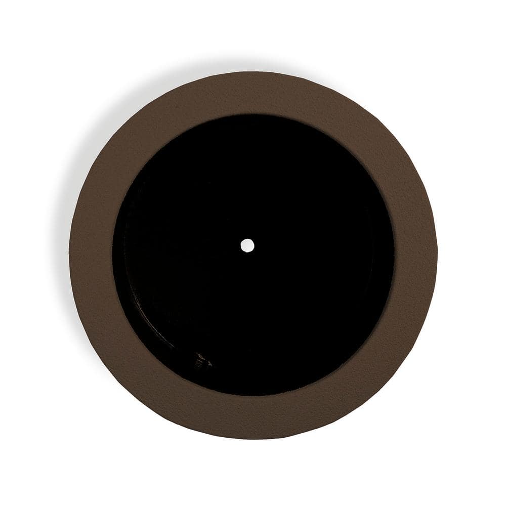 PolyStone Planters Baja Round 23 in. x 19 in. Chocolate Brown Composite ...