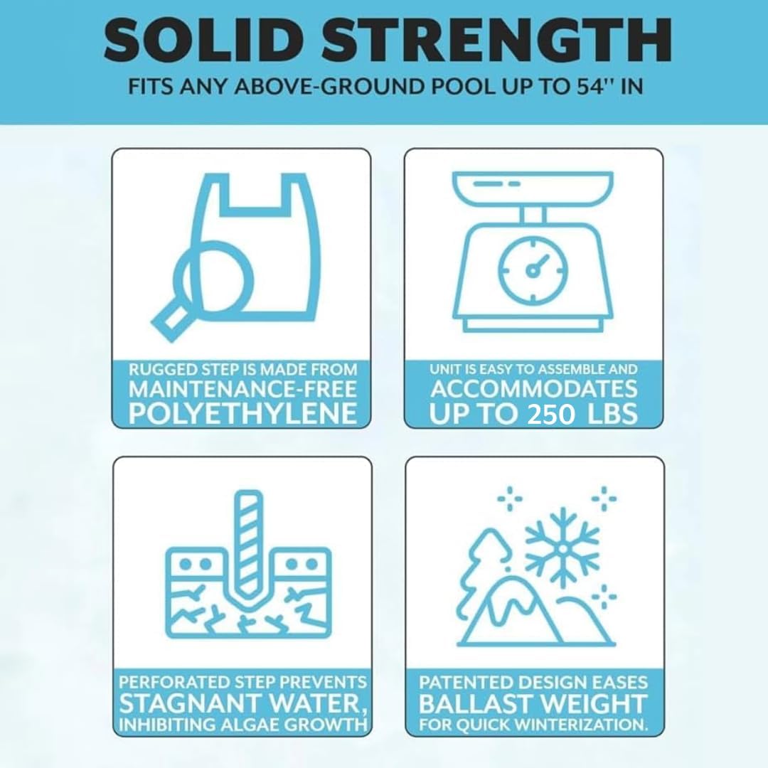 Poolzilla Pool Step Ladder for Above Ground Pools - A-Frame Flip Up ...