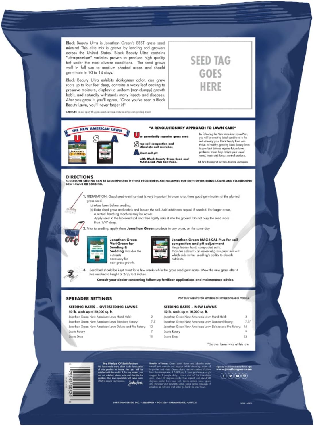 Jonathan Green (10324) Black Beauty Ultra Grass Seed - Cool Season Lawn ...