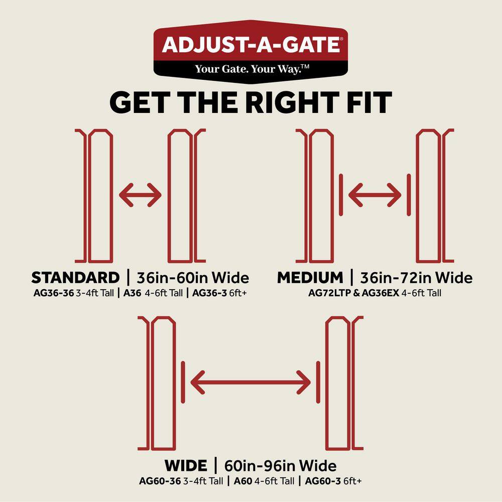 Adjust-A-Gate 36-60 in. W x 60 in. H Steel Gate Frame Kit, Original ...