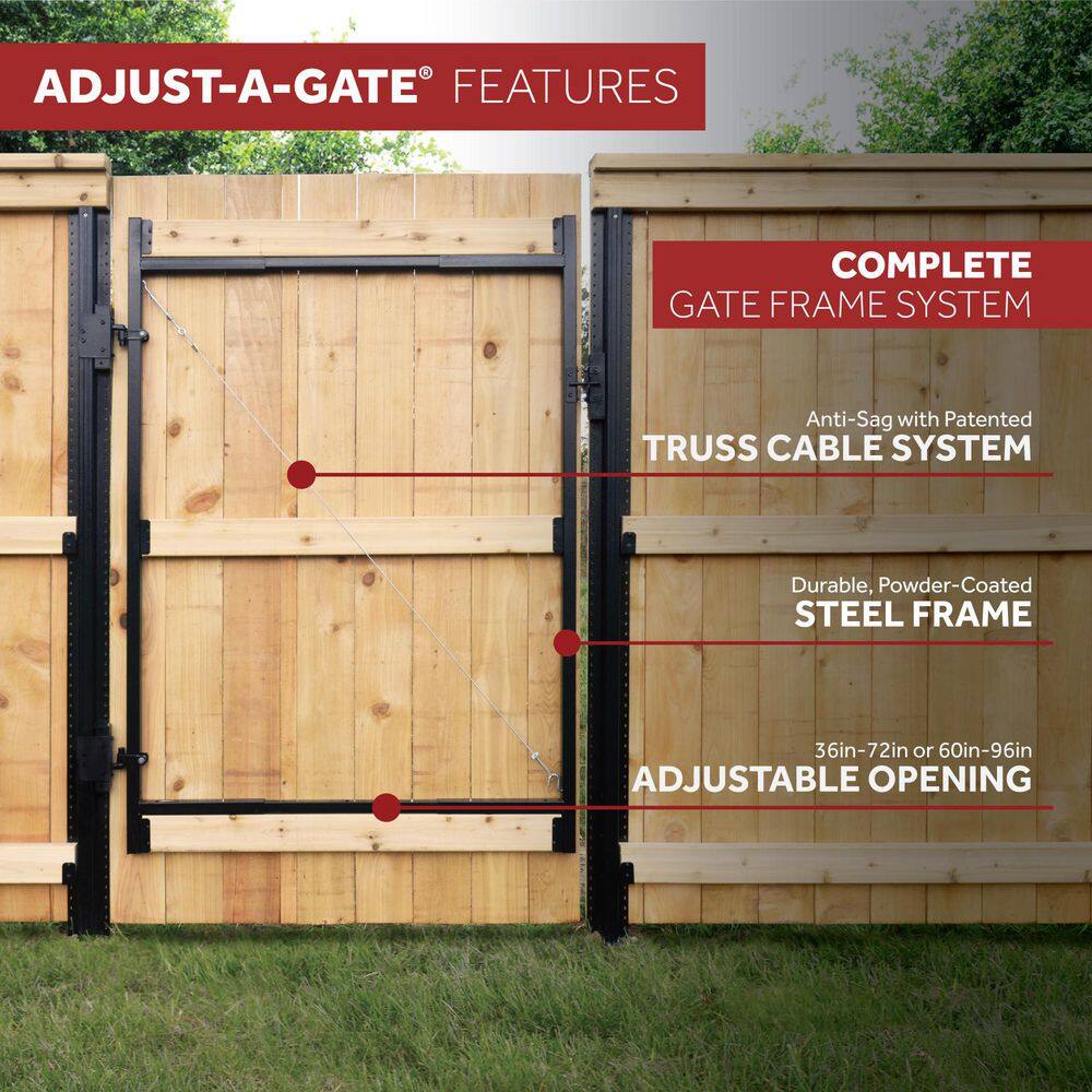 Adjust-a-Gate 60-96 in. W x 47 in. H Steel Gate Frame Kit, Original ...