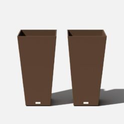Veradek Midland 30 in. Espresso Plastic Tall Square Planter (2-Pack ...
