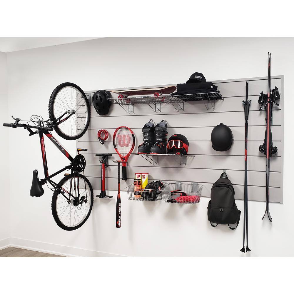 CROWNWALL Home 6 in. x 8 ft. x 4 ft. Heavy Duty PVC Slatwall Organizer ...