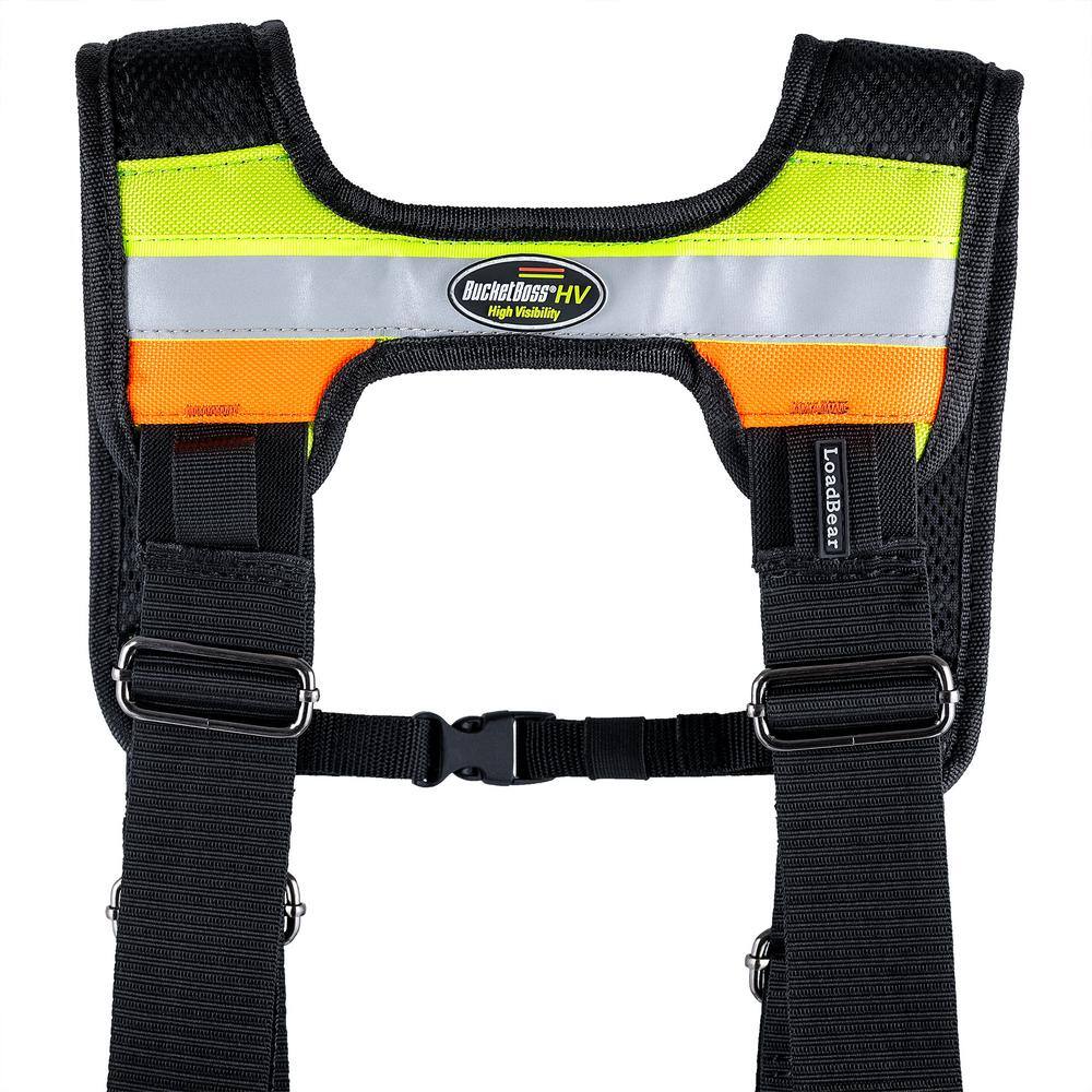 BUCKET BOSS Hi-Visibility 3-Bag Framer's Tool Belt with Suspenders ...