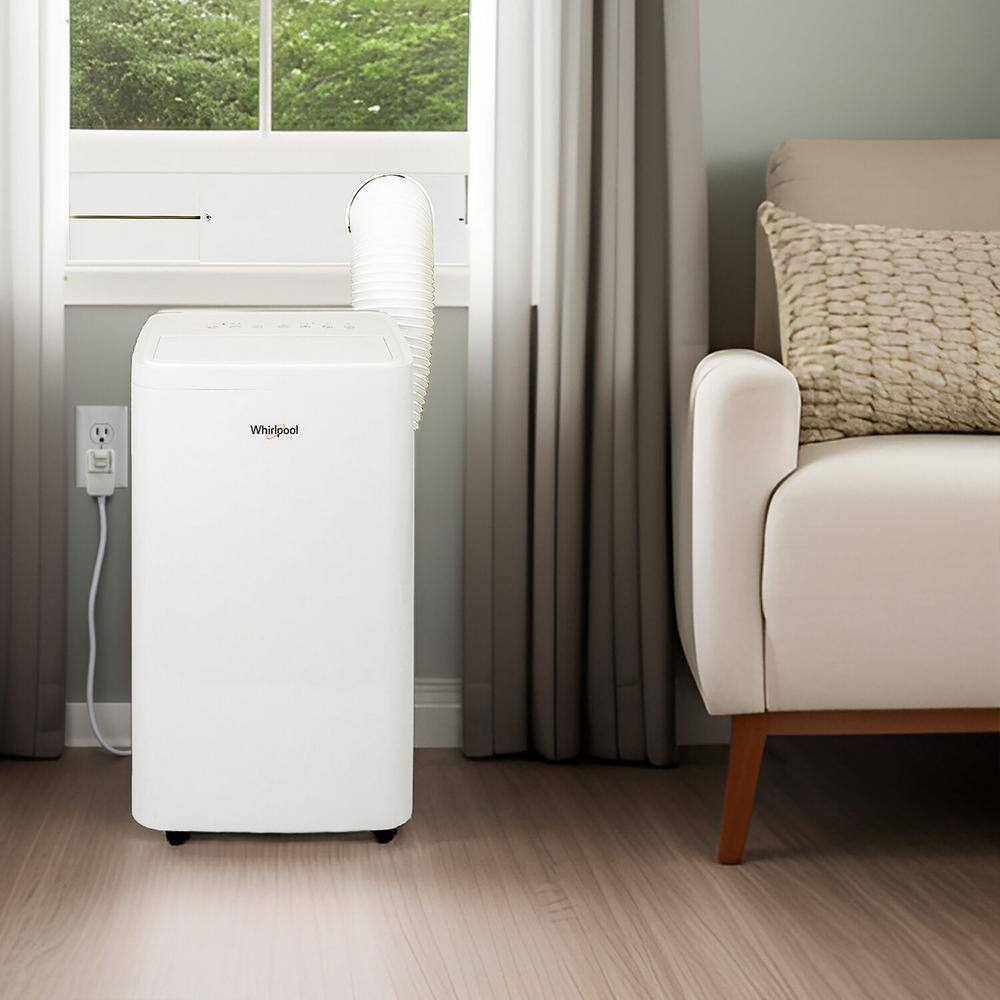 Whirlpool 8,300 BTU Portable Air Conditioner with Dehumidifier Cools ...