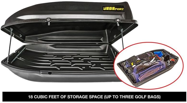 JEGS Rooftop Cargo Carrier for Car Storage - 18 Cubic Ft - 110 Lb ...