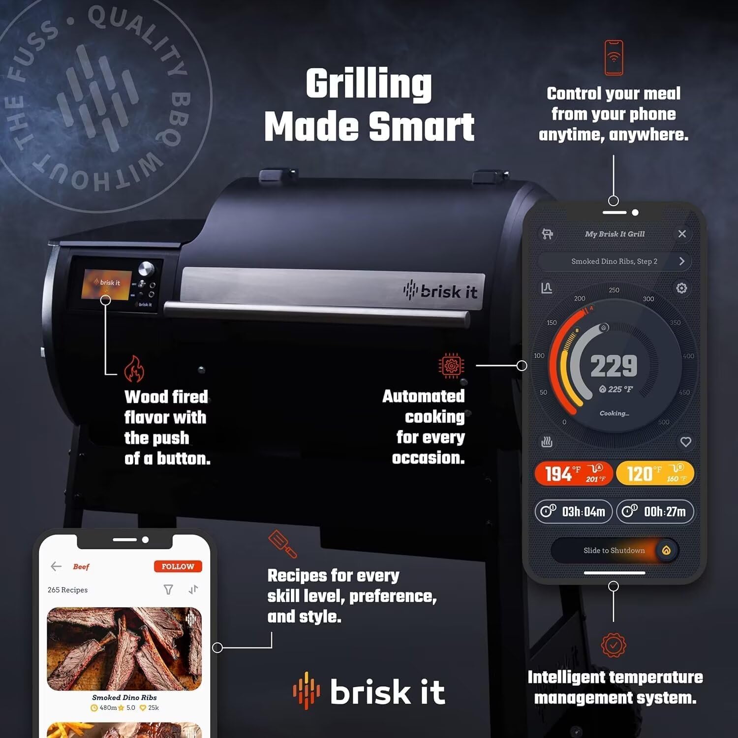 Brisk It Origin-580 Electric Wood Pellet Smoker Grill – A.I. Smart BBQ ...