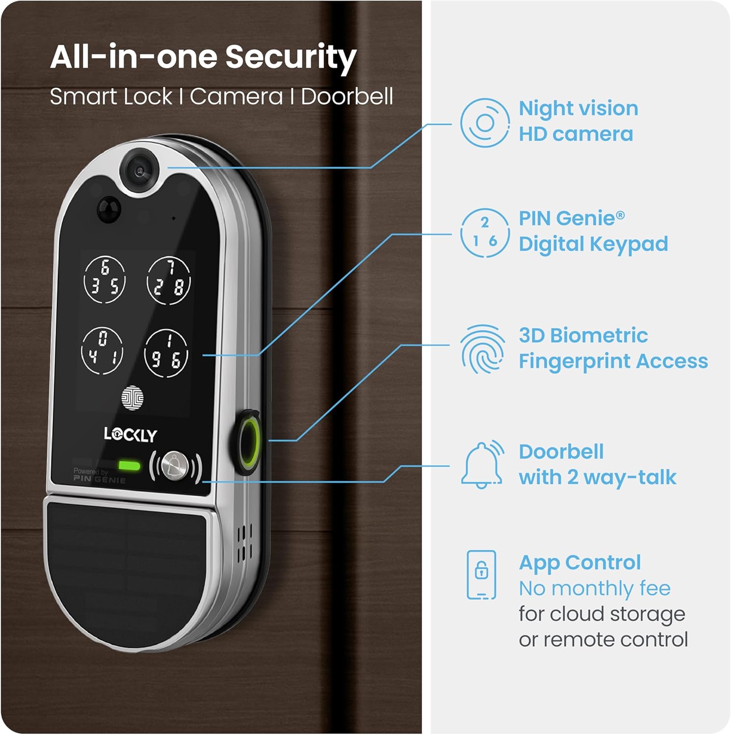 Lockly Vision Elite Video Smart Lock with Camera, Smart Wi-Fi Deadbolt ...
