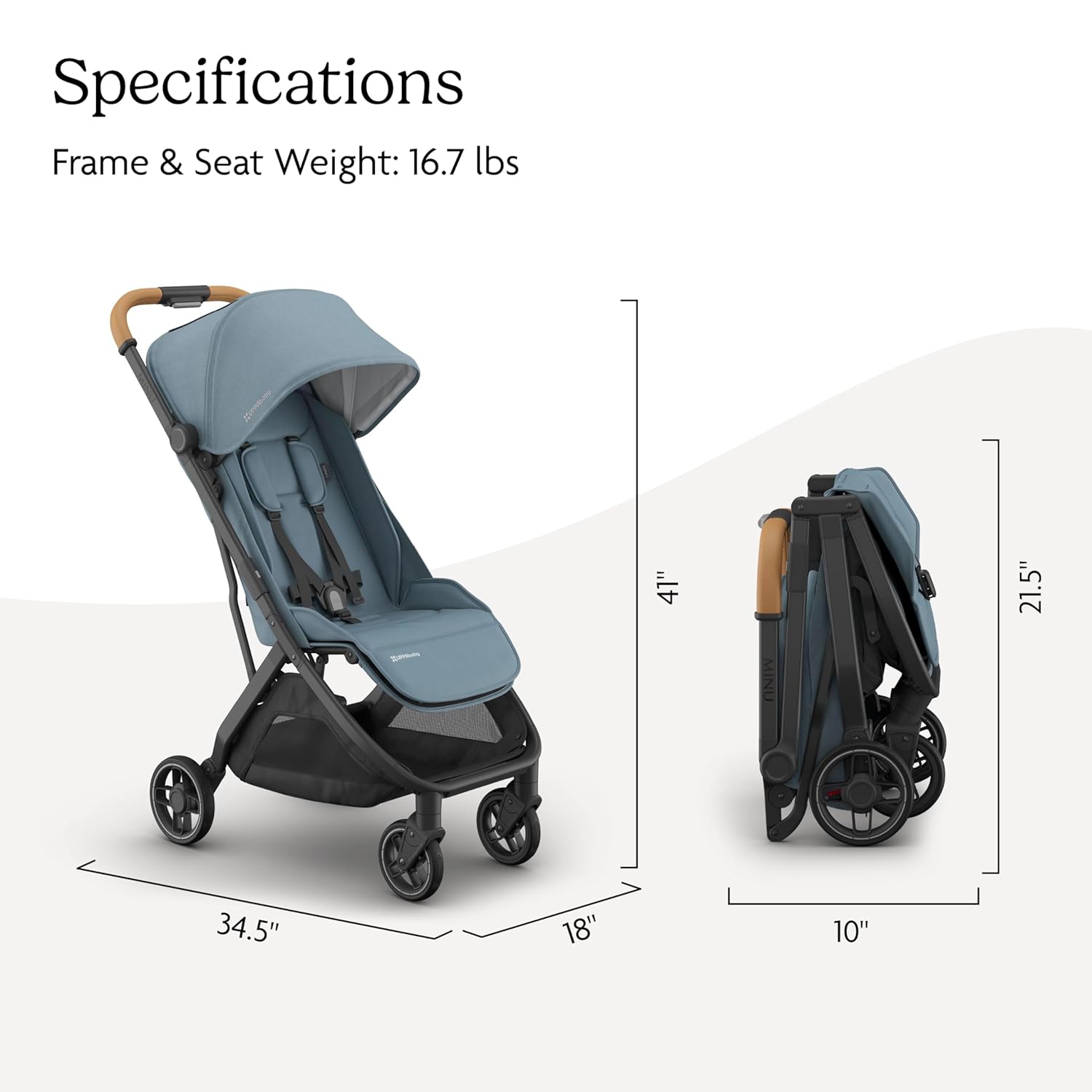 UPPAbaby Minu V3 Travel Stroller | Lightweight + Compact Design | One ...