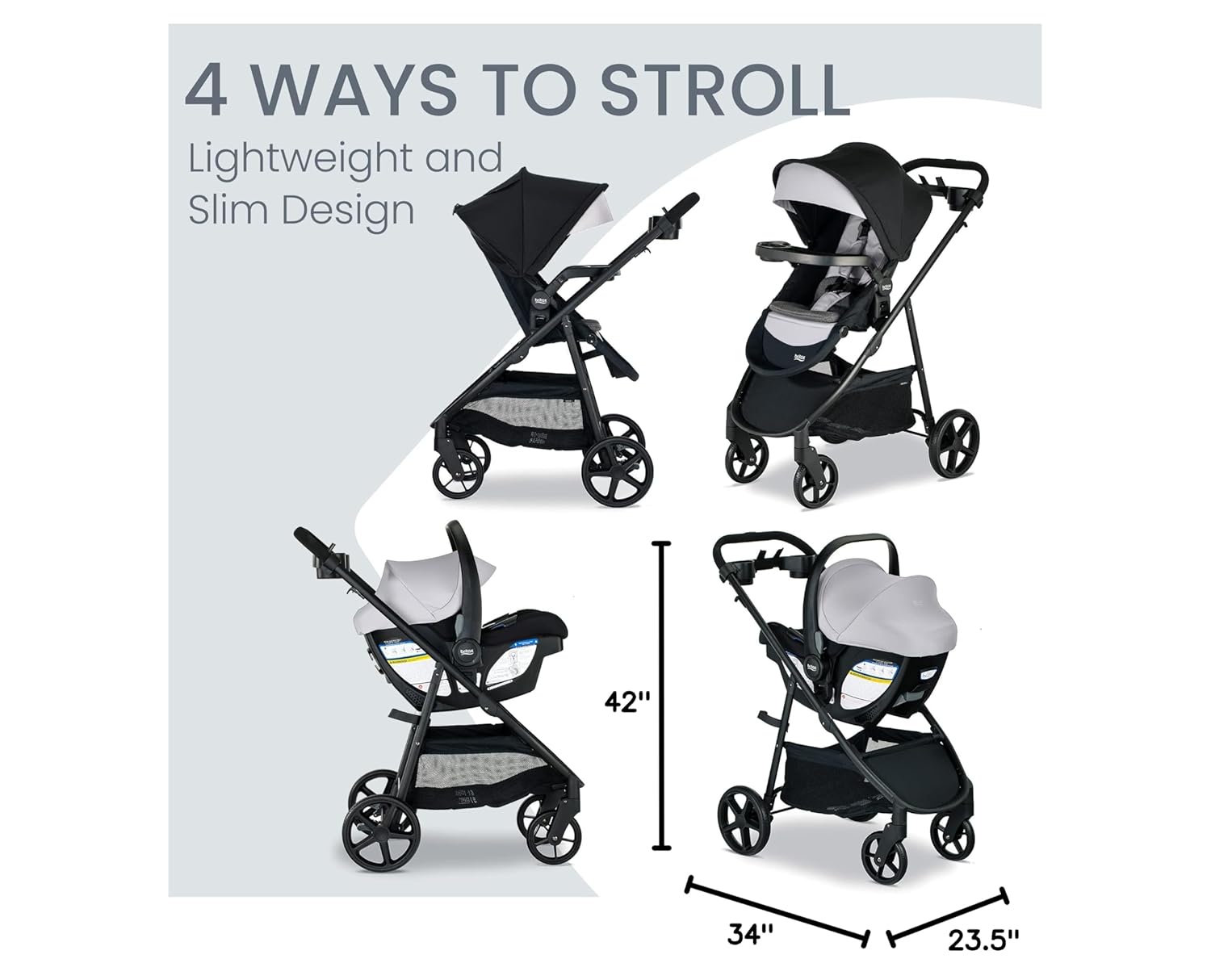 Britax Willow Brook S+ Baby Travel System, Infant Car Seat and Stroller ...
