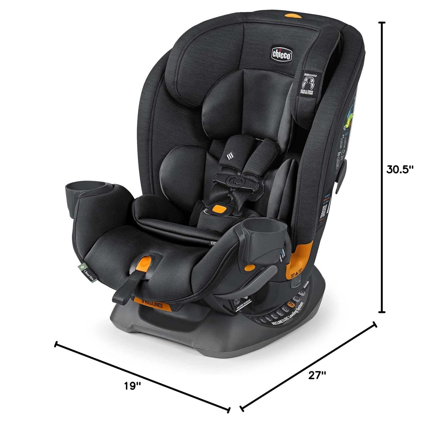 Chicco OneFit ClearTex All-in-One Car Seat, Slim Design, Rear-Facing ...