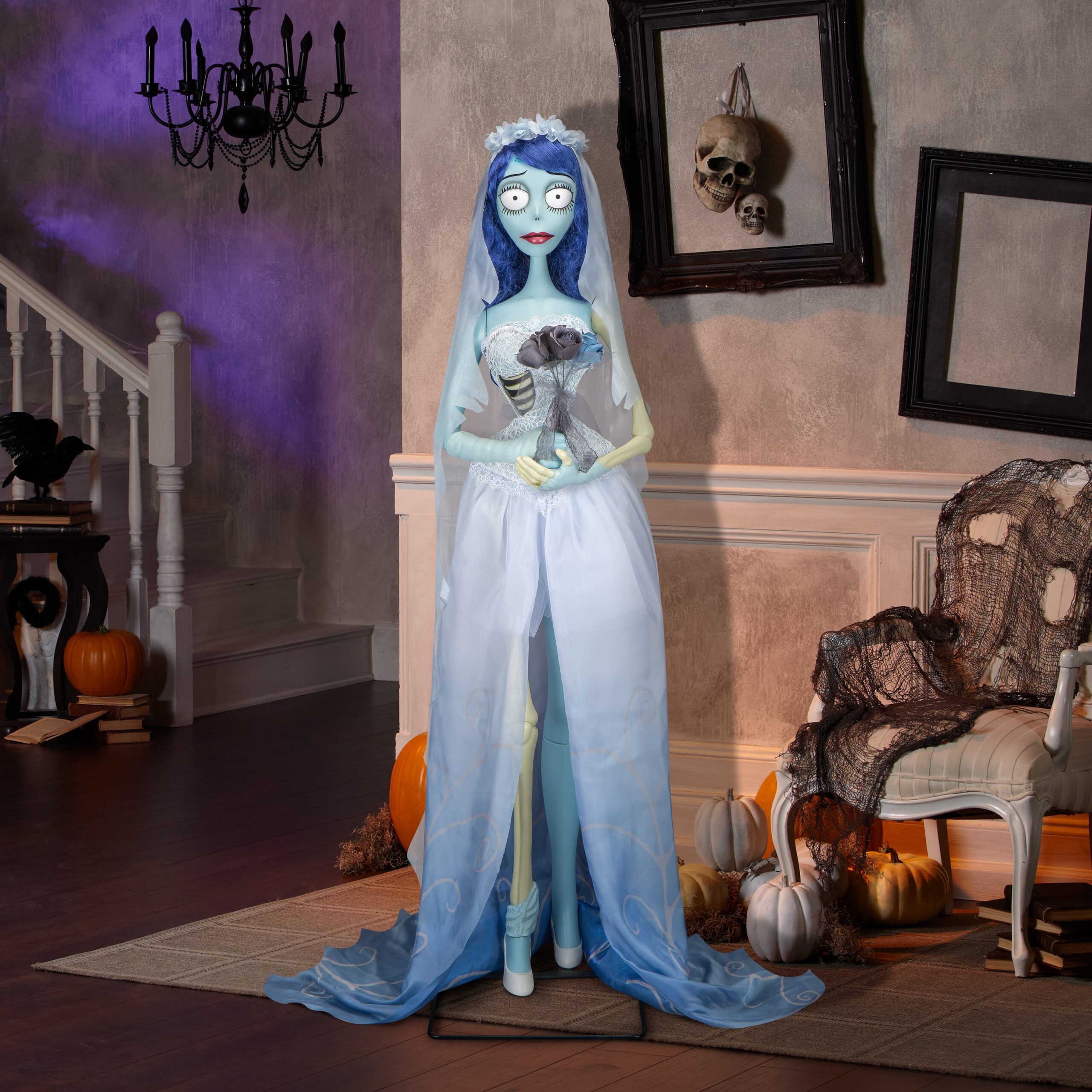 Warner Brothers 5.5-ft Corpse Bride Emily Motion Activated Animatronic ...